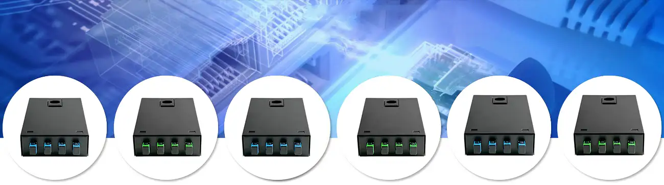 4 ports Full Loaded Fixed Rack mount Fiber patch panel